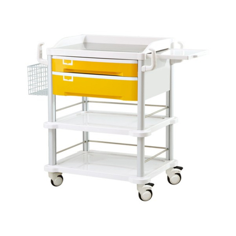Ergonomic Aluminum Medical Treatment Trolley with Slide-Out Trays