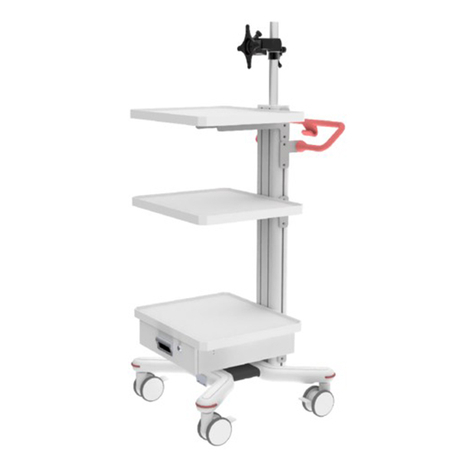 Adjustable Endoscopy Workstation Cart with Secure Storage